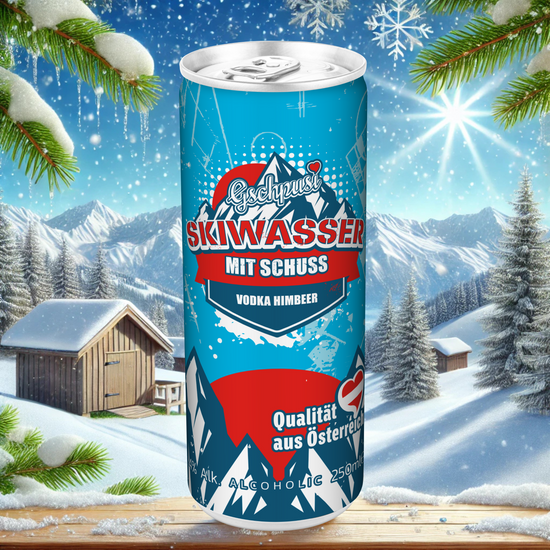 Skiwasser mit Schuss - 12 Dosen à 250ml 4% Vol. – Gschpusi Online Shop